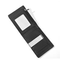 China Men's Short Genuine Leather Wallet RFID Blocking Money Clip Wallet 8.5cm Length for sale