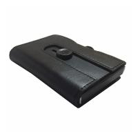 China Automatic Pop-Up Card Holder Genuine Leather NFC Anti-Degaussing 9.7cm x 6.5cm for sale