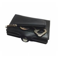 China Automatic Pop-Up Card Holder Genuine Leather NFC Anti-Degaussing 9.7cm x 6.5cm for sale