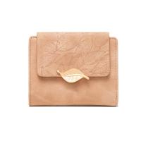 China Custom Logo PU Leather Folding Coin Purse with Zipper Closure Short Wallet 11x9.5cm for sale
