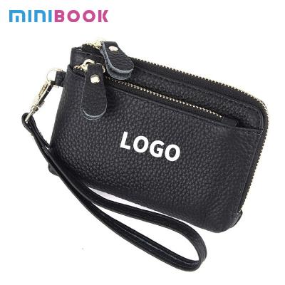 China Genuine Leather Women's Coin Purse with Zipper Closure 13cm x 9.5cm Available Sample for sale
