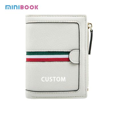 China Mini PU Leather Women Wallet Cute Lady Card Holder Zippered Short Purse 12x9x2cm for sale