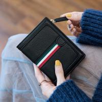 China Mini PU Leather Women Wallet Cute Lady Card Holder Zippered Short Purse 12x9x2cm for sale