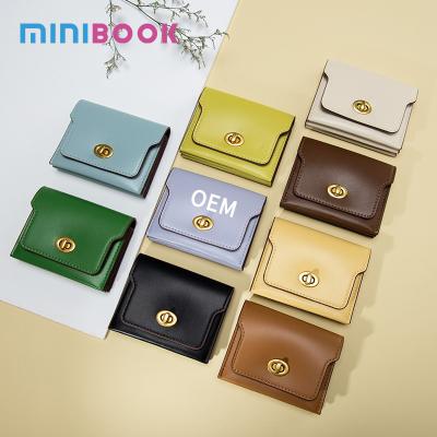China Colorful PU Leather Small Wallet for Women with Zipper Card Pocket Coin Purse 11x8.5cm for sale