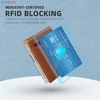 China Custom Logo RFID Blocking Wallet in PU Leather 8 Card Slot Credit Card Holder for Daily Use for sale