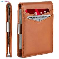 China Custom Front Pocket Bifold Wallet RFID Blocking Leather Money Clip Men 10 Card Capacity for sale