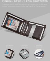China Custom Front Pocket Bifold Wallet RFID Blocking Leather Money Clip Men 10 Card Capacity for sale