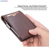 China GENUINE LEATHER Men Front Pocket Wallet with Bifold Money Clip and Solid Pattern Type for sale
