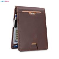 China GENUINE LEATHER Men Front Pocket Wallet with Bifold Money Clip and Solid Pattern Type for sale
