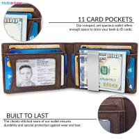 China GENUINE LEATHER Men Front Pocket Wallet with Bifold Money Clip and Solid Pattern Type for sale