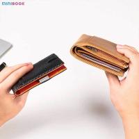 China Custom Brown Full Grain Leather Short Wallet Crazy Horse Anti RFID Blocking for Men for sale