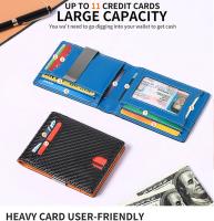 China Genuine Leather Bifold Wallet Custom Front Pocket Card Holder for Men 2023 Edition for sale