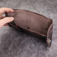 China Three-Fold Vegetable Tanned Leather Men's Wallet Short Size 10cm Genuine Leather for sale