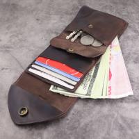 China Three-Fold Vegetable Tanned Leather Men's Wallet Short Size 10cm Genuine Leather for sale