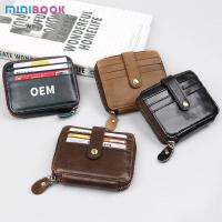 China Genuine Leather RFID Card Holder Multi Slot Retro Small Wallet for Men Women 11cm for sale