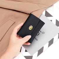 China Genuine Leather Short Card Holder Business Card Case Multifunctional Coin Purse 14cm x 11cm for sale