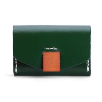 China Vegetable Tanned Leather Short ID Card Holder Cowhide Change Coin Open Closure 9.7x6.3cm for sale