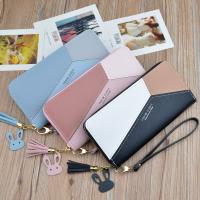 China Women PU Leather Wallet with Rabbit Pendant Card Holder 19.5cm x 9.5cm x 2.5cm for sale