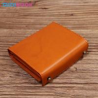 China Custom Logo Real Leather Minimalist Wallet for Men Short Card Holder with Coin Pocket 11x9.5cm for sale