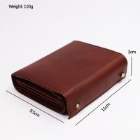 China Custom Logo Real Leather Minimalist Wallet for Men Short Card Holder with Coin Pocket 11x9.5cm for sale