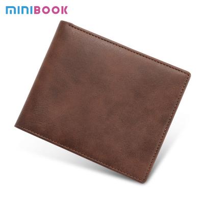 China Men's Minimalist PU Leather RFID Blocking Card Holder Wallet Custom Logo Available for sale