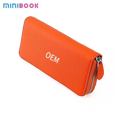 China Luxury Real Leather RFID Blocking Long Wallet for Men with Custom Logo 20.2cm for sale