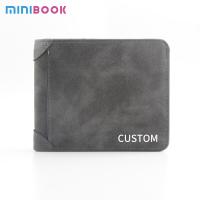 China Ultrathin Vintage PU Leather Men Wallet Short Anti-Theft Wallet 10.7cm x 9.7cm for sale