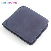 China Ultrathin Vintage PU Leather Men Wallet Short Anti-Theft Wallet 10.7cm x 9.7cm for sale