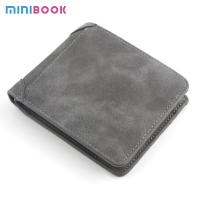 China Ultrathin Vintage PU Leather Men Wallet Short Anti-Theft Wallet 10.7cm x 9.7cm for sale