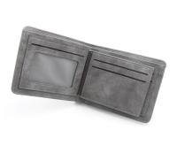 China Ultrathin Vintage PU Leather Men Wallet Short Anti-Theft Wallet 10.7cm x 9.7cm for sale