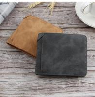 China Ultrathin Vintage PU Leather Men Wallet Short Anti-Theft Wallet 10.7cm x 9.7cm for sale