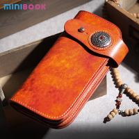 China Vintage Handmade Genuine Cowhide Leather Long Wallet for Women Anti-Theft 19.5cm for sale