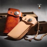 China Vintage Handmade Genuine Cowhide Leather Long Wallet for Women Anti-Theft 19.5cm for sale
