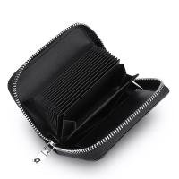 China Genuine Leather RFID Blocking Credit Card Wallet Short Size 11.7cm for Women Men for sale