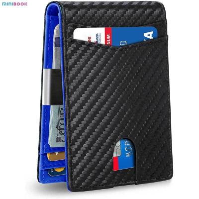 China Anti-RFID Slim Metal Money Clip Wallet Genuine Leather Designer Unisex 8 Card Capacity for sale