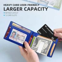 China Anti-RFID Slim Metal Money Clip Wallet Genuine Leather Designer Unisex 8 Card Capacity for sale