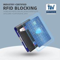 China Anti-RFID Slim Metal Money Clip Wallet Genuine Leather Designer Unisex 8 Card Capacity for sale