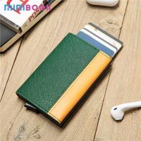 China Custom Logo Genuine Leather Credit Card Holder RFID Blocking Banknote Compartment 10x7cm for sale