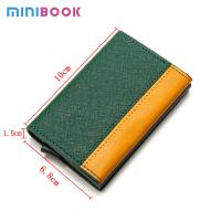 China Custom Logo Genuine Leather Credit Card Holder RFID Blocking Banknote Compartment 10x7cm for sale
