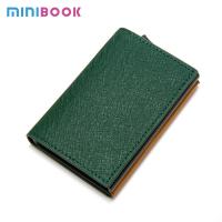 China Custom Logo Genuine Leather Credit Card Holder RFID Blocking Banknote Compartment 10x7cm for sale