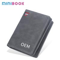 China Men's RFID Blocking Leather Wallet with Zipper Credit Card Holder 12cm x 9cm for sale