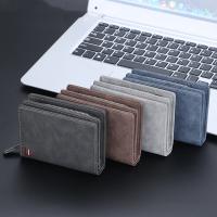 China Men's RFID Blocking Leather Wallet with Zipper Credit Card Holder 12cm x 9cm for sale