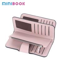 China Custom Logo Long Designer Wallets for Women Luxury Minimalist PU Leather RFID 19cm for sale