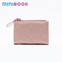 China Custom Logo Quilted PU Leather Women's Wallet RFID Blocking Zipper Purse 12.5cm x 9cm Card Holder for sale