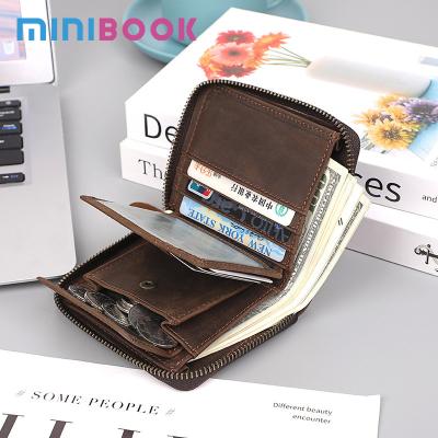 China Genuine Leather Bifold Wallet for Women with Coin Pocket Nylon Lining 11.5cm for sale