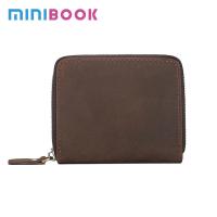 China Genuine Leather Bifold Wallet for Women with Coin Pocket Nylon Lining 11.5cm for sale