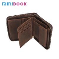 China Genuine Leather Bifold Wallet for Women with Coin Pocket Nylon Lining 11.5cm for sale