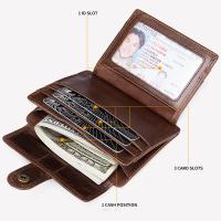 China Customizable Men's Genuine Leather Card Holder Wallet Anti-Theft 11.3cm x 9cm for sale