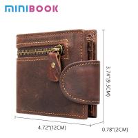 China Genuine Leather Short Wallet for Women Anti-Theft RFID Zipper Closure 12cm x 9.5cm for sale