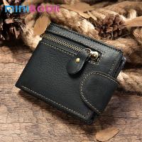 China Genuine Leather Short Wallet for Women Anti-Theft RFID Zipper Closure 12cm x 9.5cm for sale